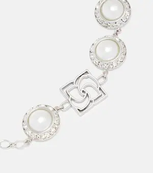 Magda Butrym Crystal And Faux Pearl Choker