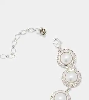 Magda Butrym Crystal And Faux Pearl Choker