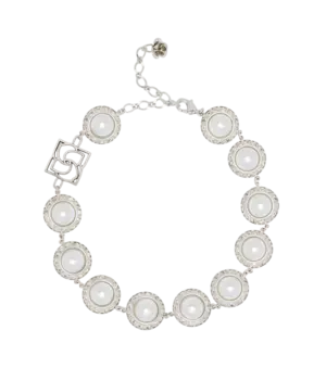 Magda Butrym Crystal And Faux Pearl Choker - Silver