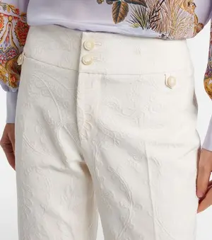 Etro Paisley Jacquard Cropped Flare Jeans