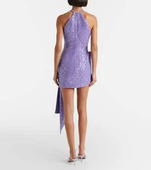David Koma Draped Sequined Minidress