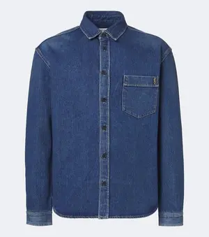 Saint Laurent Cassandre Denim Shirt - Blue