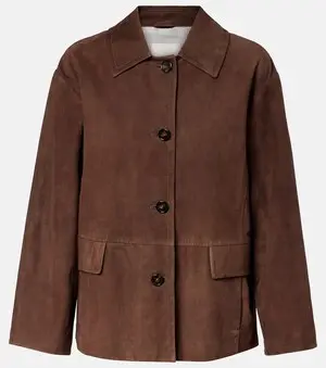 Max Mara Charme Suede Jacket - Brown