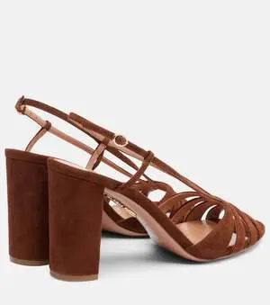 AQUAZZURA Aimée 85 Suede Sandals