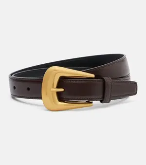 Saint Laurent Folk Leather Belt - Brown