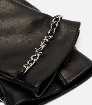 Saint Laurent Chain-detail Leather Gloves