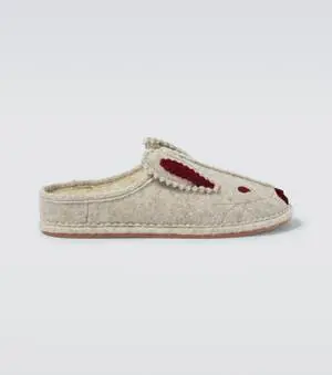 BODE Wool-blend Slippers - Beige