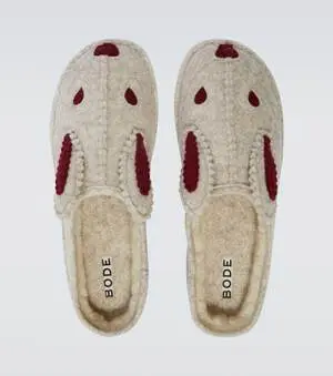 BODE Wool-blend Slippers - Beige