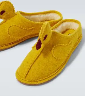 BODE Wool-blend Slippers - Yellow