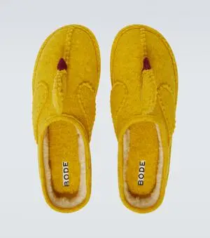BODE Wool-blend Slippers - Yellow