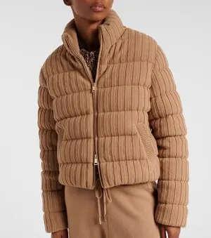 Moncler Wool And Cashmere Down Jacket - Brown