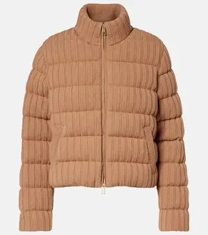 Moncler Wool And Cashmere Down Jacket - Brown