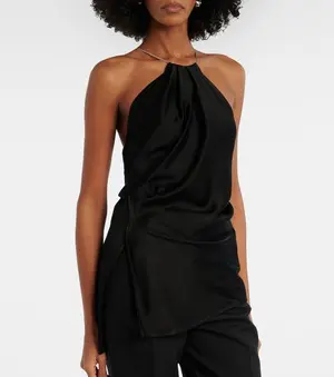 Victoria Beckham Draped Satin Top