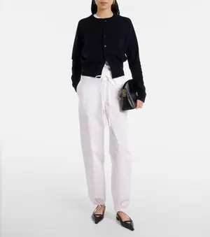 Victoria Beckham Cotton Poplin Tapered Pants
