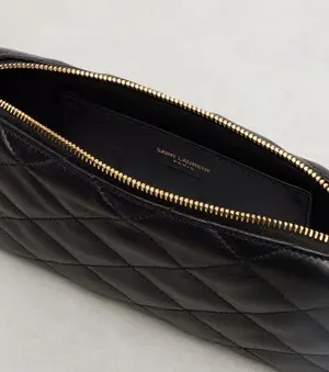 Saint Laurent Cassandre Quilted Leather Clutch - Black