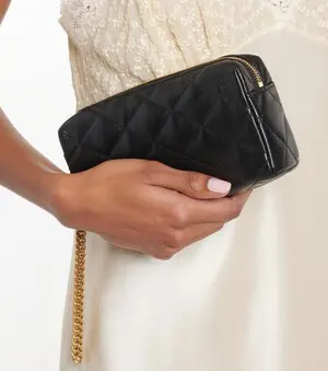 Saint Laurent Cassandre Quilted Leather Clutch - Black
