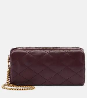 Saint Laurent Cassandre Quilted Leather Clutch - Burgundy