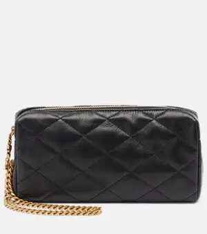 Saint Laurent Cassandre Quilted Leather Clutch - Black