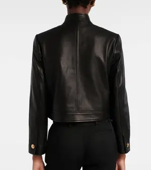 NILI LOTAN Hadley Cropped Leather Jacket