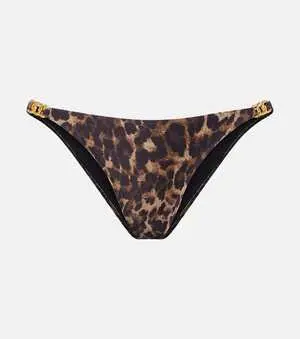 NILI LOTAN Leopard-print Bikini Bottom - Brown