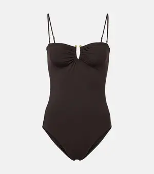 NILI LOTAN Gathered One-piece Swimsuit - Brown