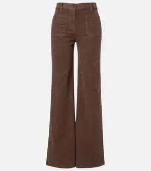 NILI LOTAN Florence Bootcut Corduroy Pants - Brown