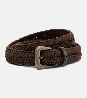 BRUNELLO CUCINELLI Monili Braided Leather Belt
