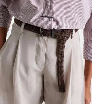 Brunello Cucinelli Monili Braided Leather Belt