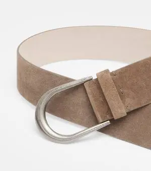 Brunello Cucinelli Monili Suede Belt - Beige