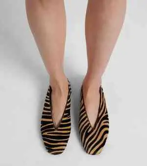 Le Monde Beryl Luna Calf Hair Ballet Flats - Black