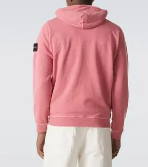 Stone Island Compass Cotton Zip-up Hoodie - Pink