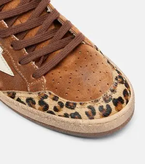 GOLDEN GOOSE Ball Star Calf Hair-trimmed Suede Sneakers