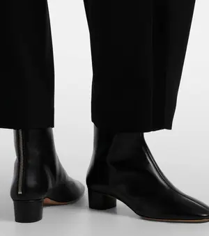 Le Monde Beryl Carole Leather Ankle Boots - Black