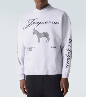 Jacquemus J Embroidered Cotton Fleece Sweatshirt