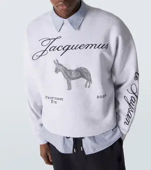 Jacquemus J Embroidered Cotton Fleece Sweatshirt