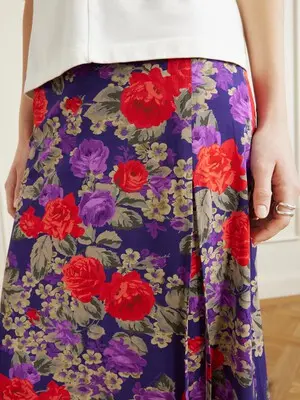 Acne Studios Intessa Floral-print Stretch-jersey Midi Skirt And Pants Set - Multi
