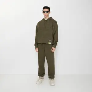 Burberry Landscape Label Cotton Jogging Pants - Thorn Green Melange