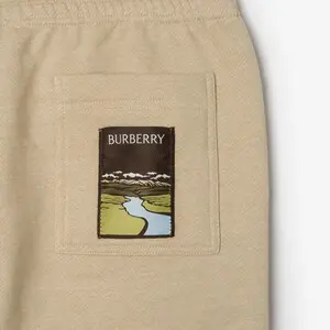 Burberry Landscape Label Cotton Jogging Pants