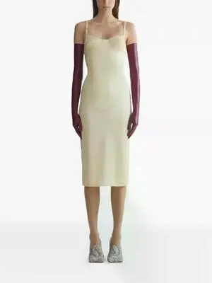MUGLER Fitted Lingerie Dress - Neutrals