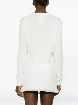 Maje Ribbed Sweater With Bow Detail - Neutrals