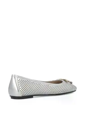 Pinko Love Bids Perforated Ballet Flats - Silver