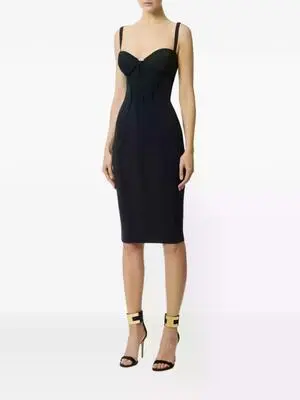 Elisabetta Franchi Sweetheart-neck Midi Dress - Black