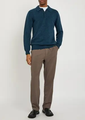 Sunspel Melange Wool Polo Jumper