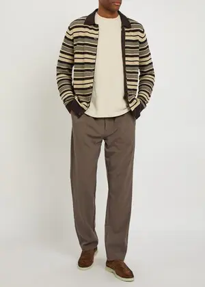 Nn07 Nolan Striped Cotton Polo Shirt