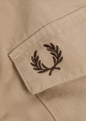Fred Perry Logo-embroidered Cotton-twill Overshirt