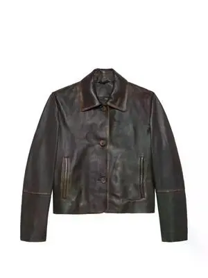 STUDIO AR Cropped Leather Jacket