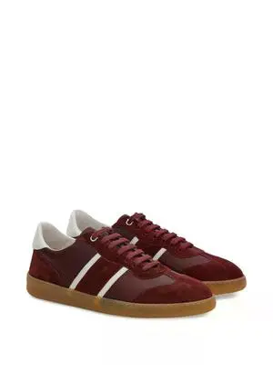 FERRAGAMO Suede Panelled Sneakers - Red