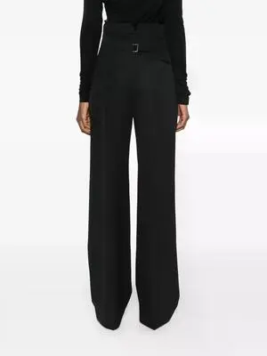 Alexander McQueen Wool Twill Wide-leg Trousers