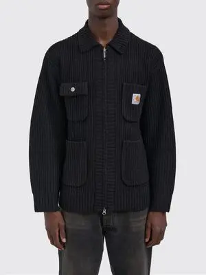 Carhartt Work In Progress Zip Up Sweater With Collared Neck - Black