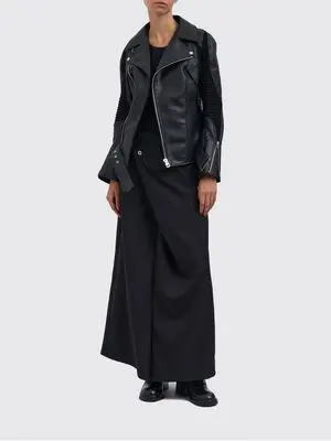 Junya Watanabe Leather Biker Jacket With Ribbed Accents
